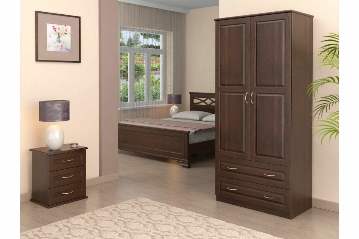 Шкаф Витязь №111 из Массива сосны, 80х45х180 см, классический орех 2