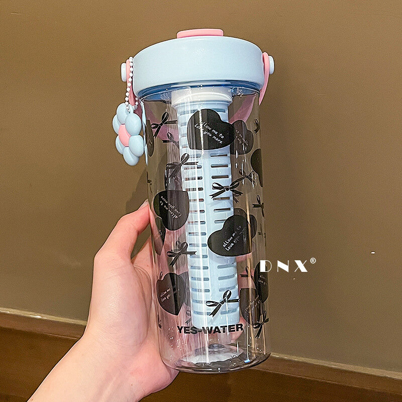 Летняя кружка для воды для девочек, высококачественная, большая емкость, тритановый стакан для чая, разделительная чашка для студентов, портативная, симпатичная, соломенная кружка