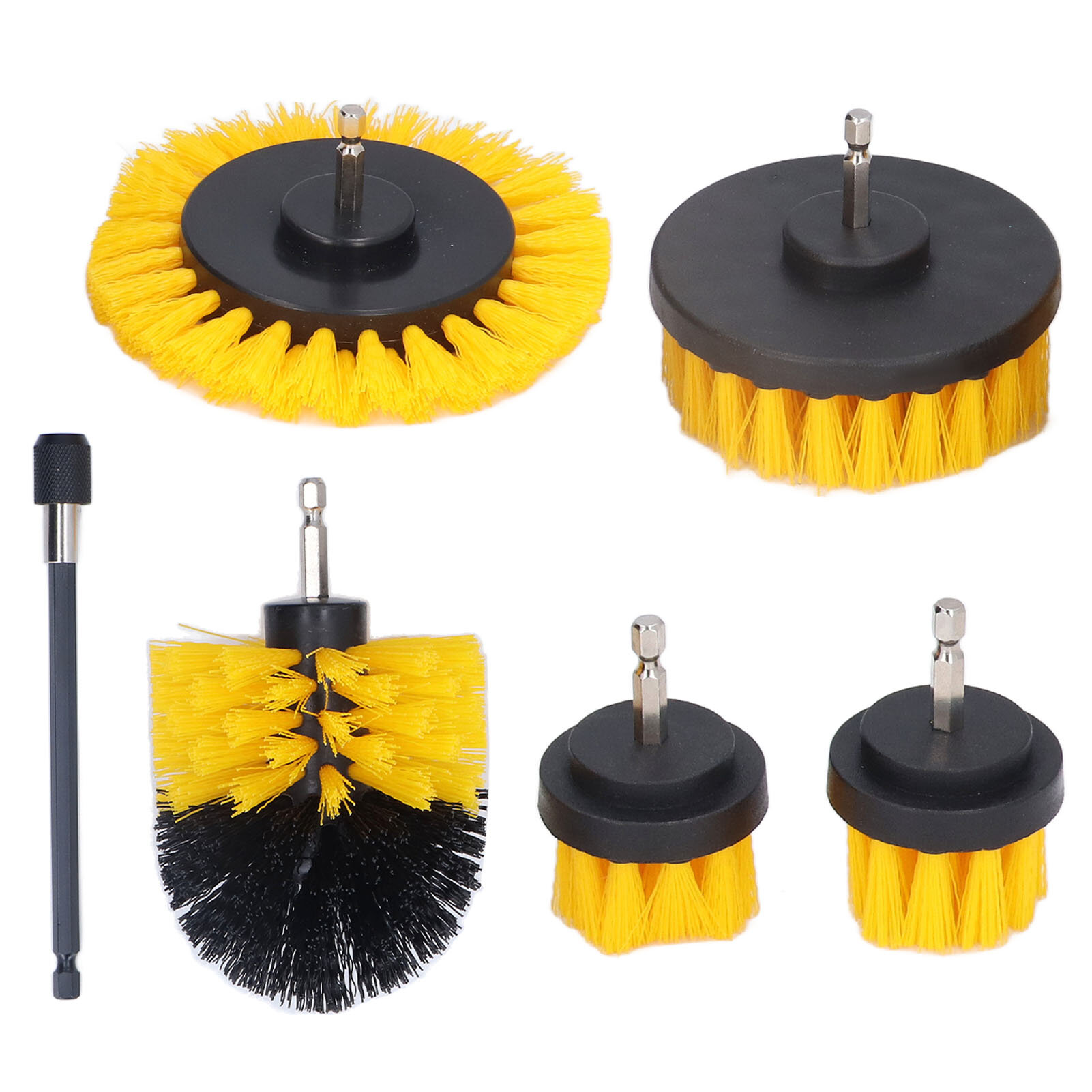 Набор нейлоновых щеток для дрели разных размеров, щетки для чистки электроскруббера с удлинительной штангой.