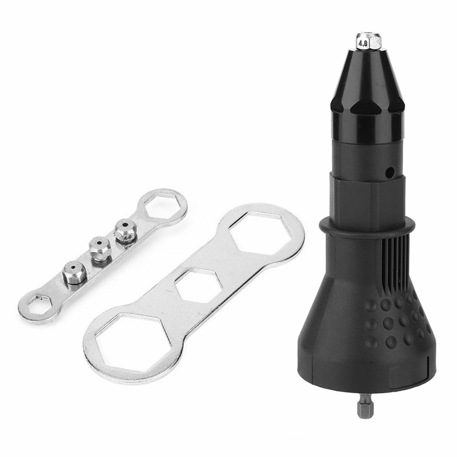 Адаптер для электрического заклепочного пистолета, адаптер для заклепочного пистолета, вставка для заклепки гайки, комплект электроинструмента для дрели, черный.