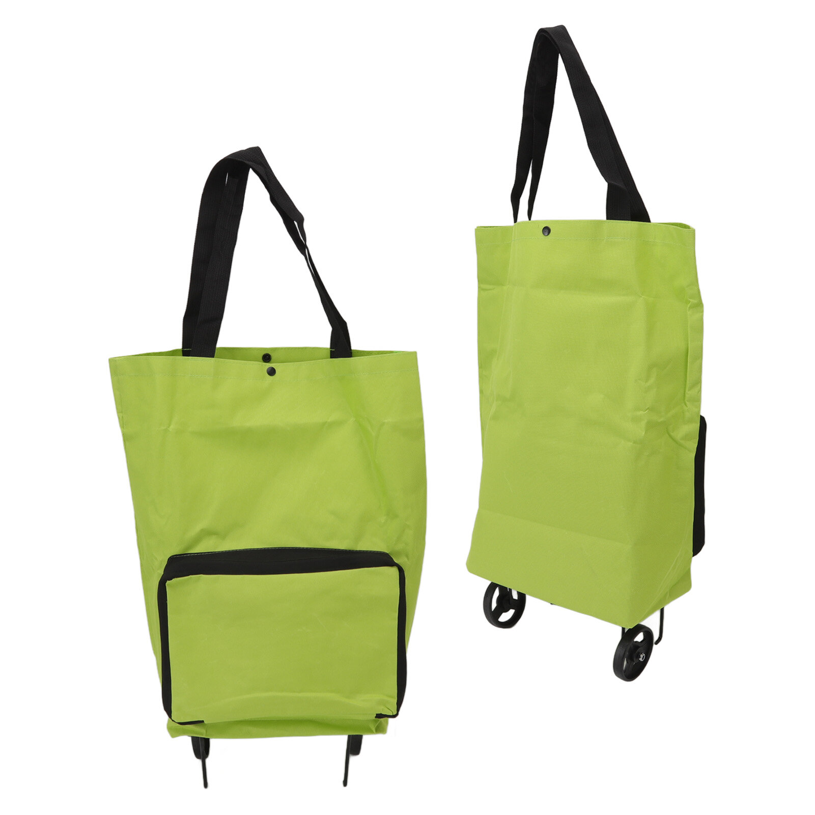 Складная тележка для покупок на колесах Многофункциональная тканевая сумка для хранения Портативная сумка для покупок Зеленая