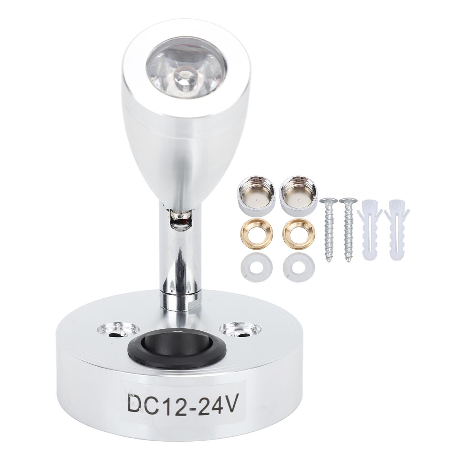 Светодиодный светильник для кемпера 2W DC1224V алюминий теплый белый 3000K серебристый