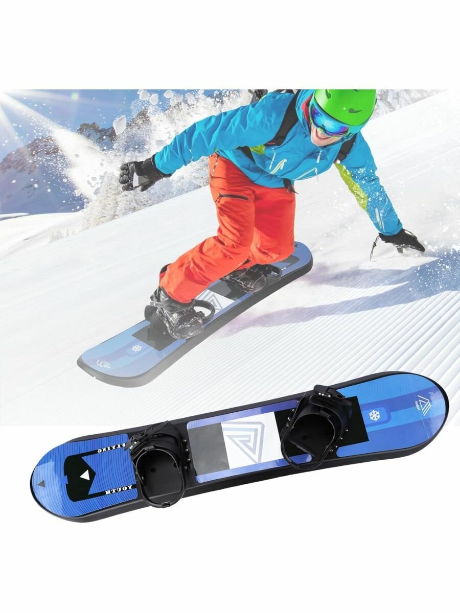 Двунаправленный пластиковый сноуборд с креплениями-трещотками