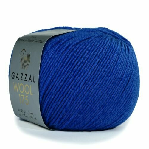 Пряжа Gazzal Wool 175 цвет 325 василек (50г/175м, упаковка 5 мотков)