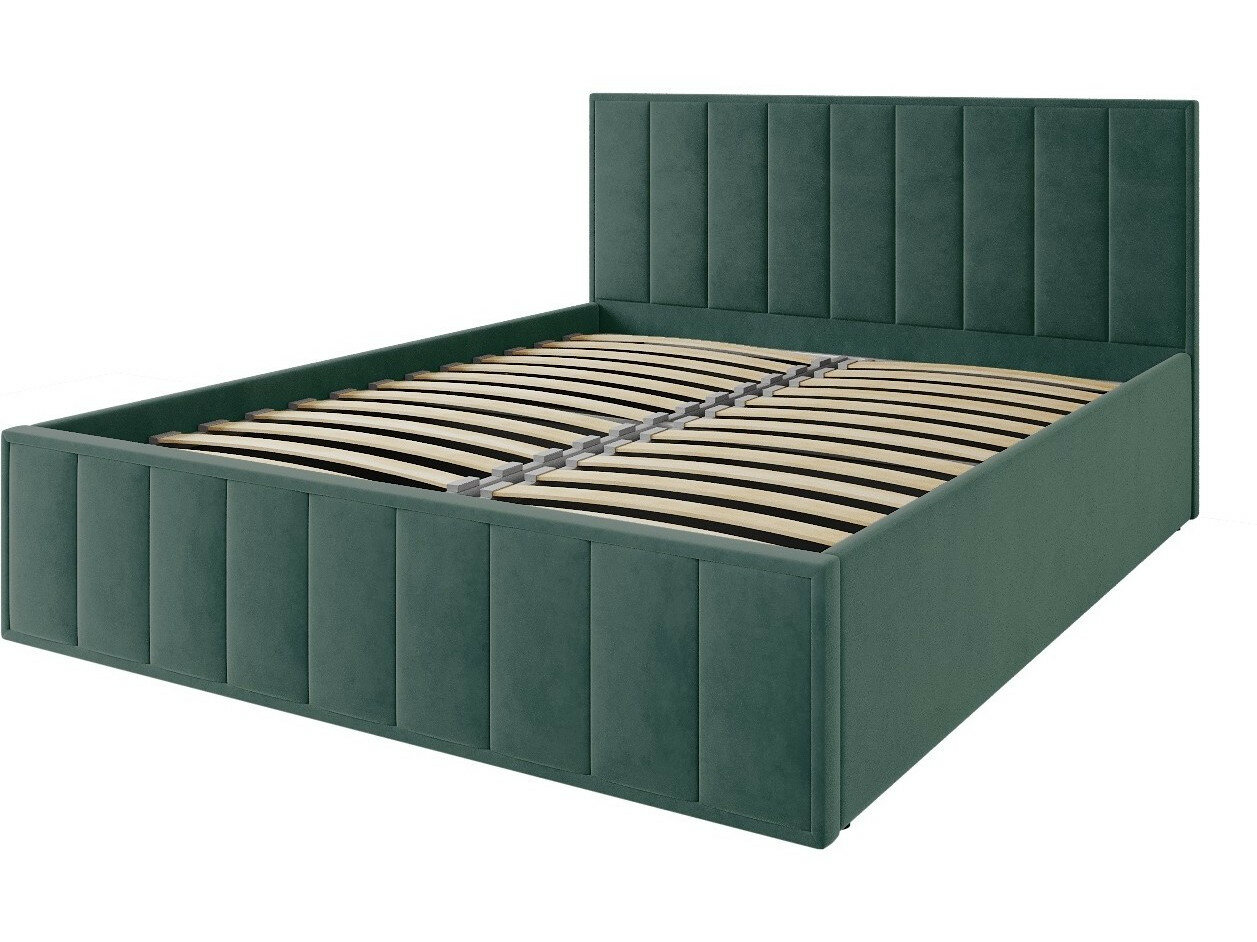 Современная Кровать с ортопедическим основанием 160 (Зеленый софт)