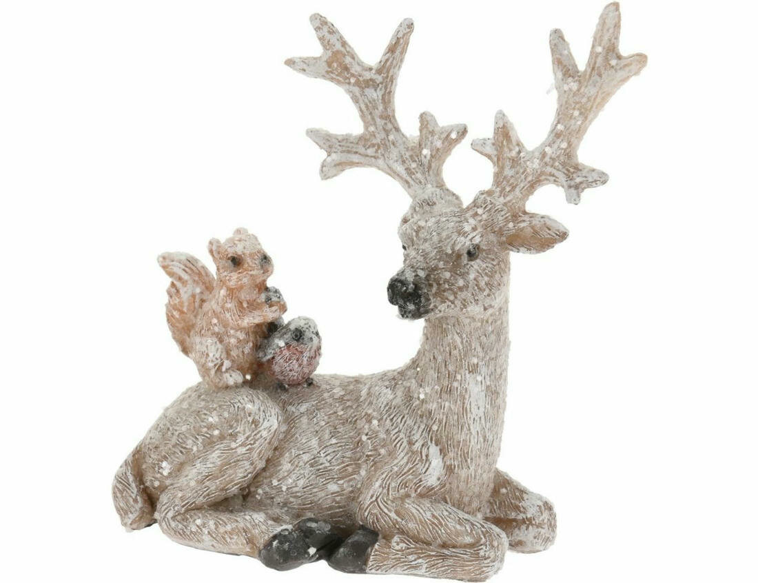 Декоративная фигурка с белочкой и воробьем, полистоун, 12.5 см, Koopman International