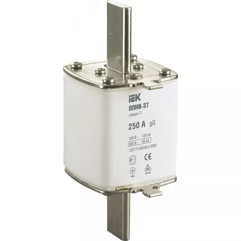 Плавкая вставка предохранителя ППНИ-37, габарит 2, 250А ИЭК DPP40-250