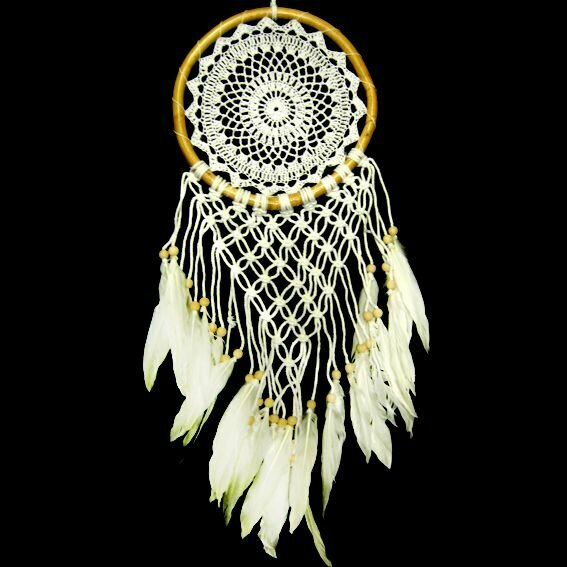 Ловец снов кружевной круг С плетением И кисточками (макраме, диаметр 27 см, длина 80 см.), 1 шт.