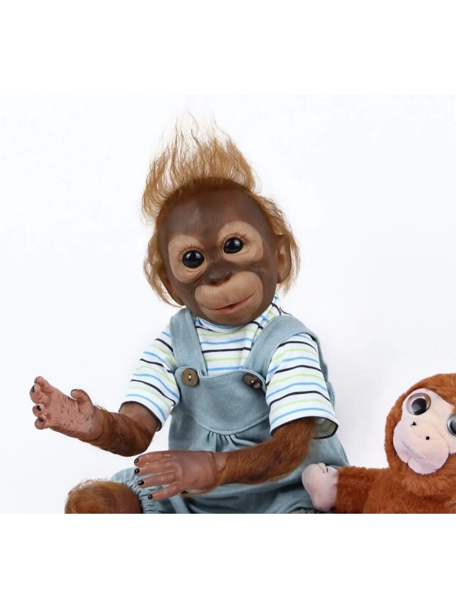 Кукла-реборн "Обезьянка", мягкая, реалистичная, синяя, от 3 до 12 лет
