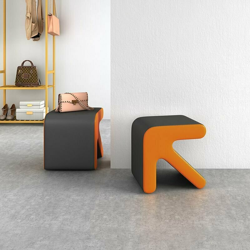 Креативный дизайнерский стул для школы, искусственная кожа, прямоугольная форма, высота 35см