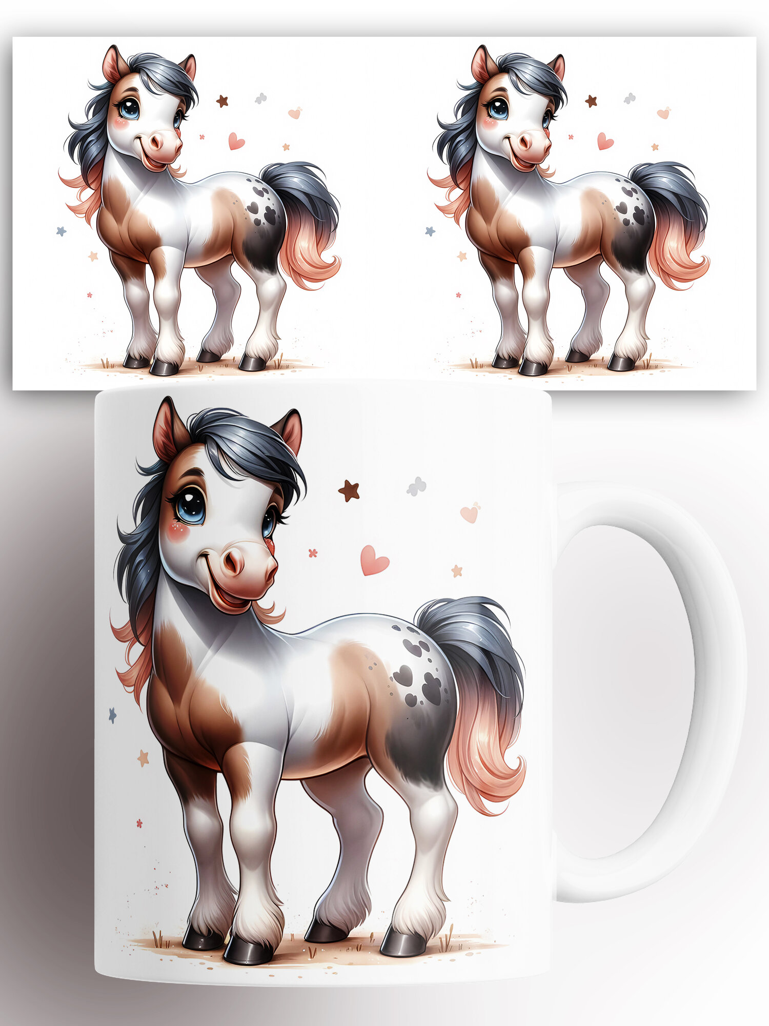 Кружка с принтом Милая лошадка 330 мл