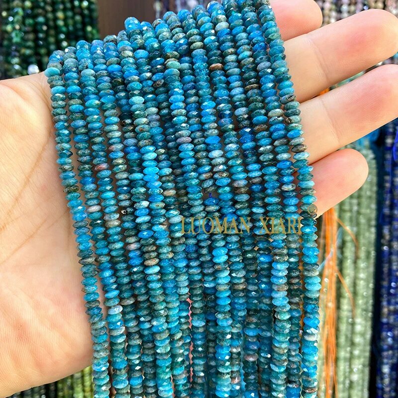 Флюоритовые бусины Rondelle LUOMAN XIARI 145 шт. Синий, 2x5mm 145pcs 36cm, apatite