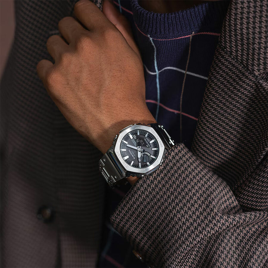Наручные часы CASIO G-Shock, серебряный, черный — фото 1