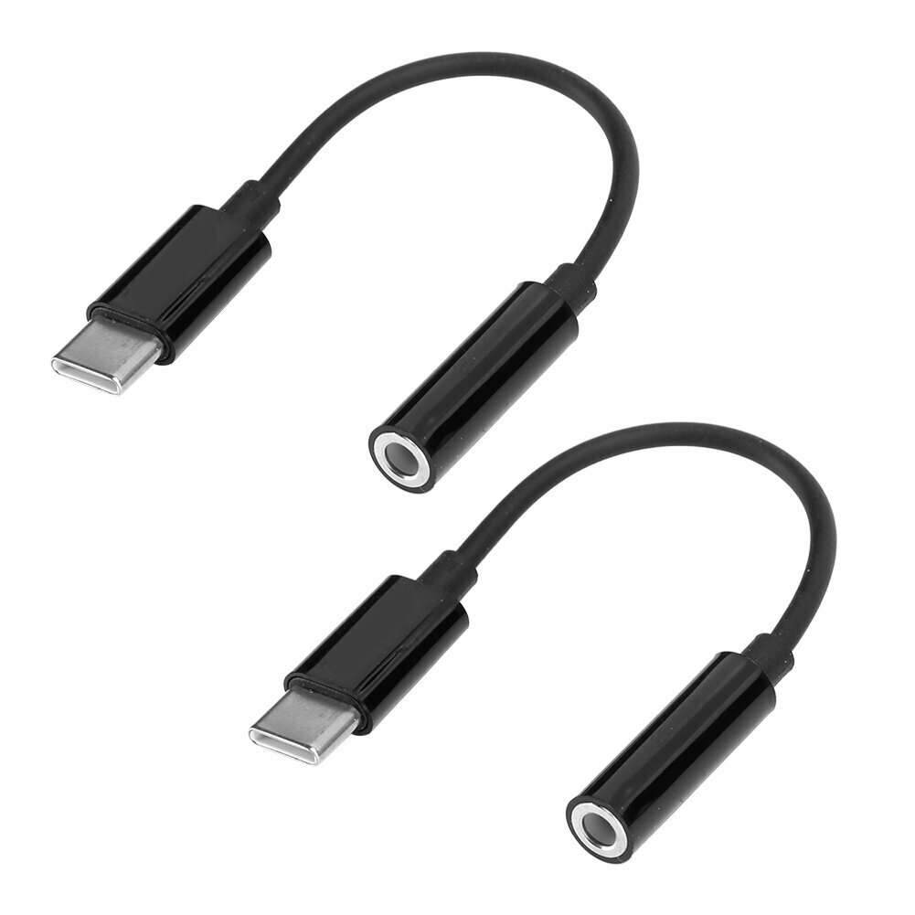 2PCS USB C в 3,5 мм Аудио -адаптер для преобразователя для преобразователей для преобразования для наушников для Pixel/Samsung GalaxyBlack