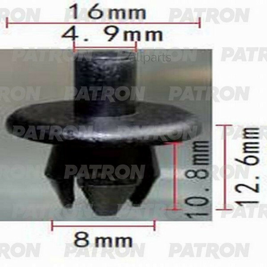 PATRON P37-1086 Клипса пластмассовая GM, Hyundai, Kia, Opel применяемость: уплотнитель