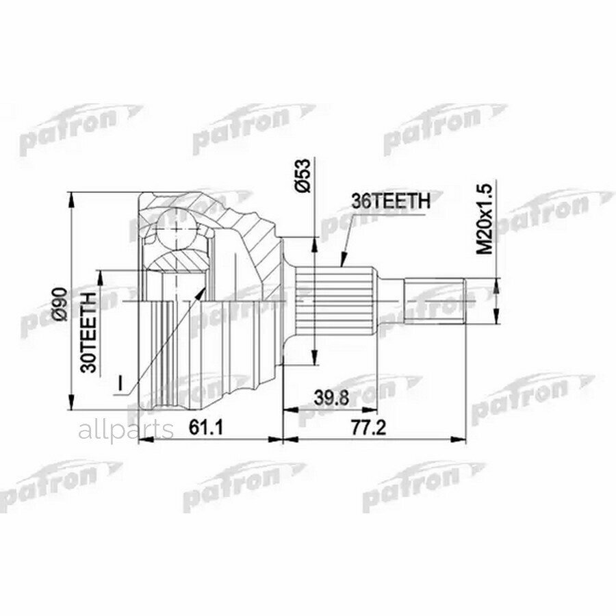 PATRON PCV1189 ШРУС наружн к-кт 36x53.2x30 SKODA: OCTAVIA