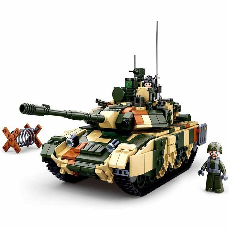 Конструктор SLUBAN серия Армия / Военная техника / Боевой Танк Т-90 Владимир M38-B0756 пластиковый детский для мальчиков (758 деталей)