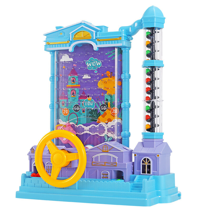 Игровой автомат с трекболом, интерактивная обучающая головоломка для родителей и детей, игрушка с катящимся мячом для детей, мальчиков и девочек, синие 40 шариков (с зарядным устройством и отверткой)