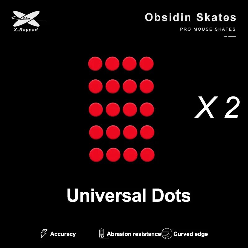 X-Raypad Obsidian Control Коньки для мыши, Universal Dots 40pcs