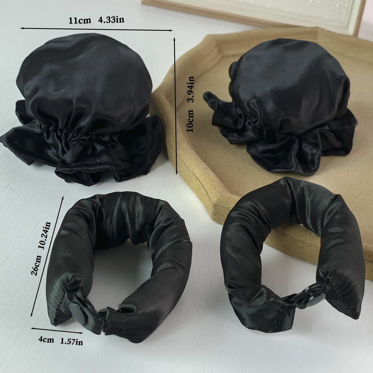 Плойка для завивки TikTok Meatball Head Plate, с насадкой Lazy Non-Hot Sleep Wave, 4 предмета, черная