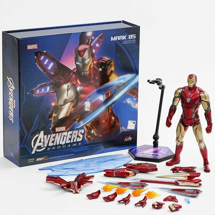 Avengers: Infinity War/Фигурка железный человек, Iron Man Mark 85, светящаяся, подвижные фигурки, 18 см, ZD TOYS