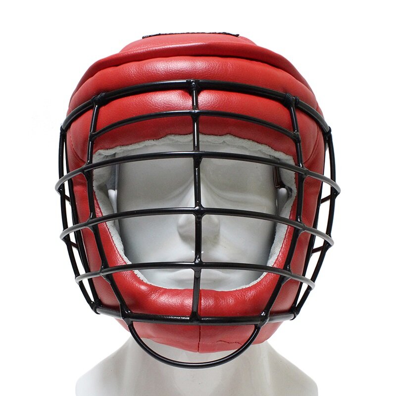 Шлем с маской для армейского рукопашного боя - красный, S