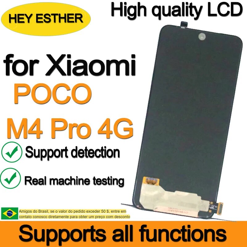 AMOLED 90 Гц 6,43 'Замена для Xiaomi POCO M4 Pro 4G ЖК-дисплей сенсорный экран MZB0B5VIN, 2201117PI, 2201117PG