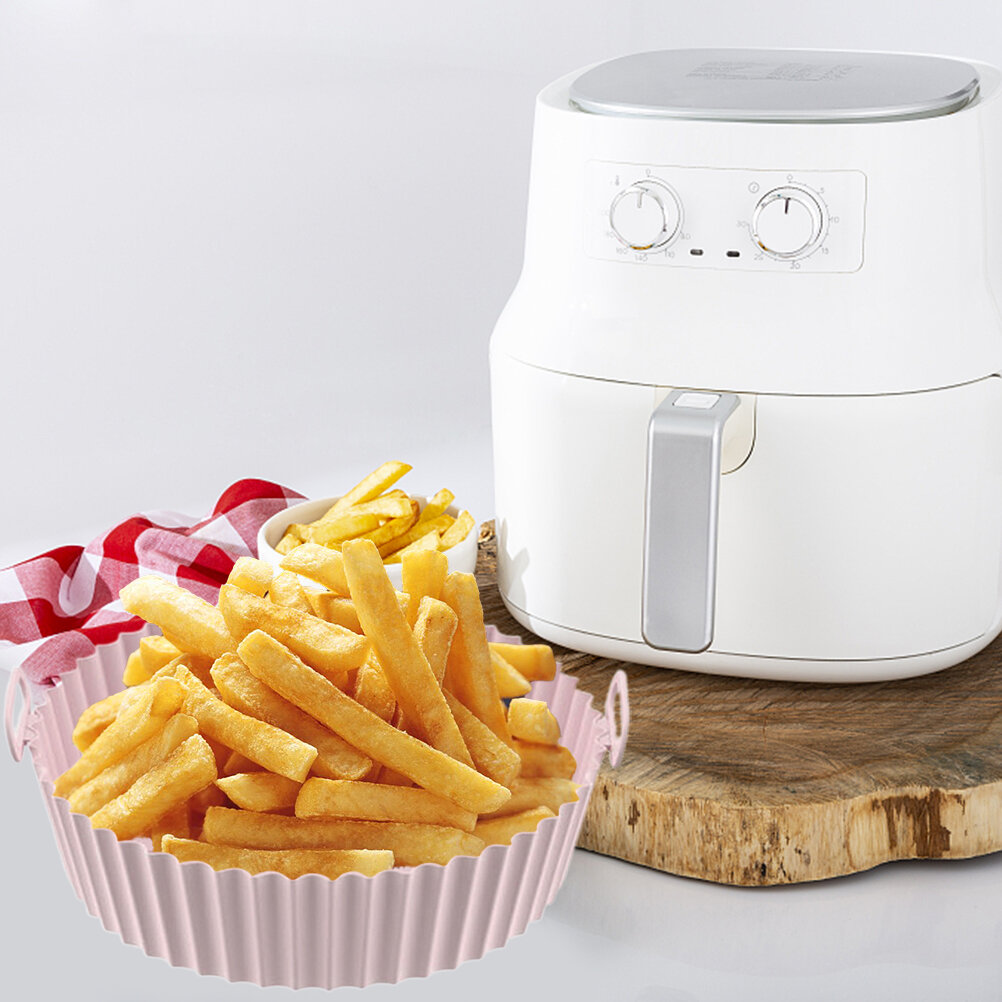 Силиконовые кастрюли для аэрофритюрниц, многоразовые силиконовые вкладыши для фритюрниц, корзина, устойчивые к высоким температурам, пищевой силиконовый вкладыш