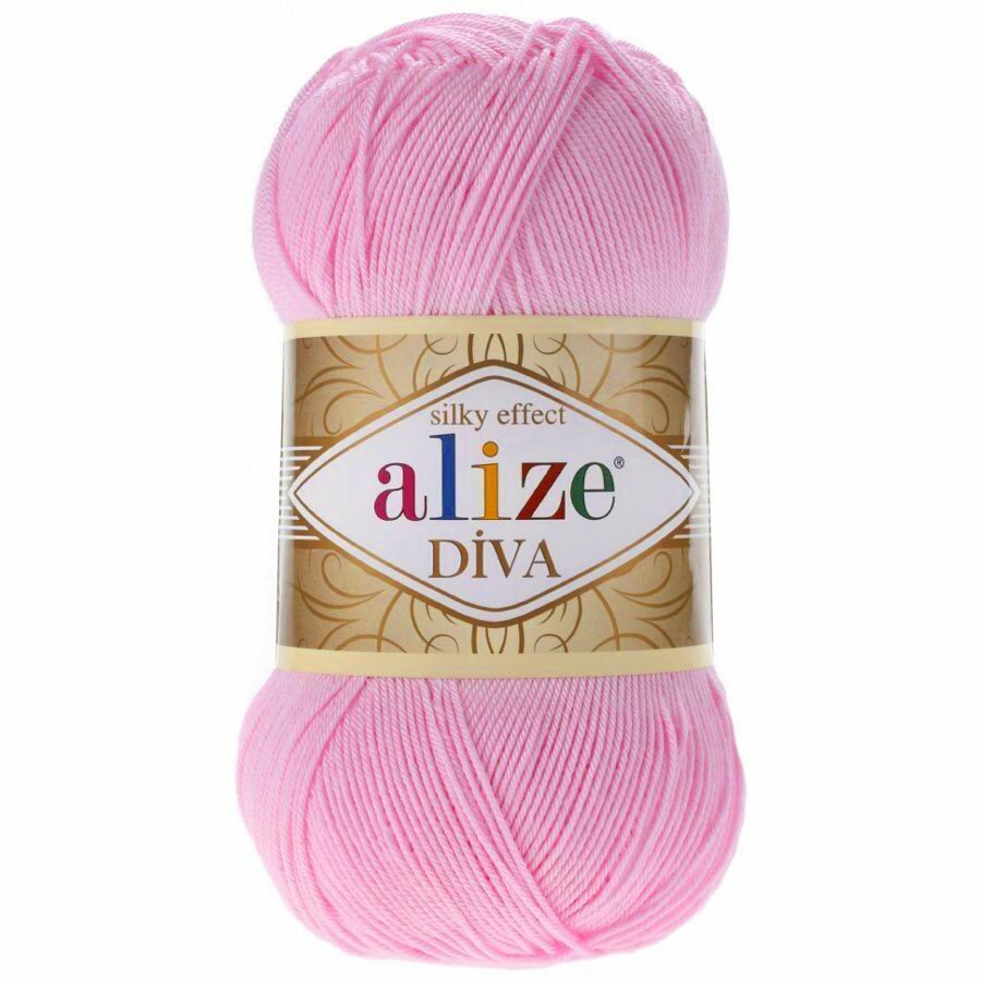Пряжа Alize DIVA SILKY EFFECT 185 св. розовый (5 мотков)