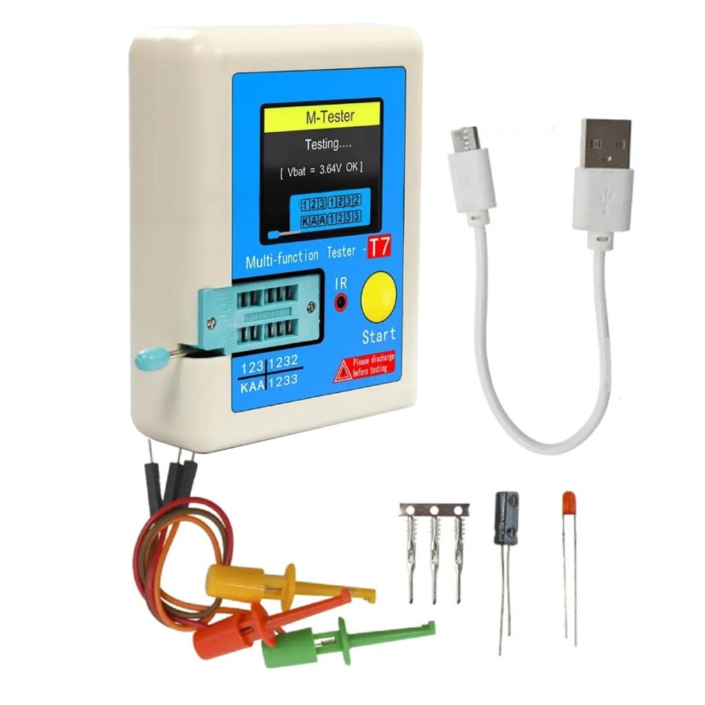 Многофункциональный Тестер Транзисторов с Цветным TFT Дисплеем Многофункциональная проверка Диодов Триодов Конденсаторов Резисторов