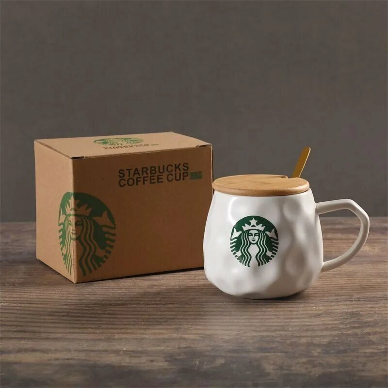 Кружка Starbucks, керамика, 420мл, с крышкой, ложкой-лопаткой, в подарочной коробке