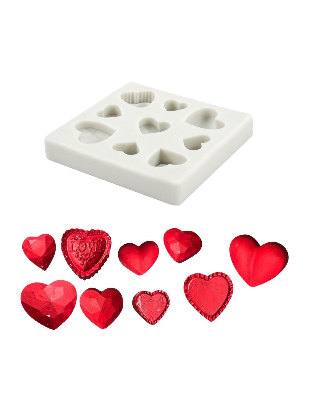 Силиконовые формы в форме сердца для домашнего приготовления шоколада и помадки