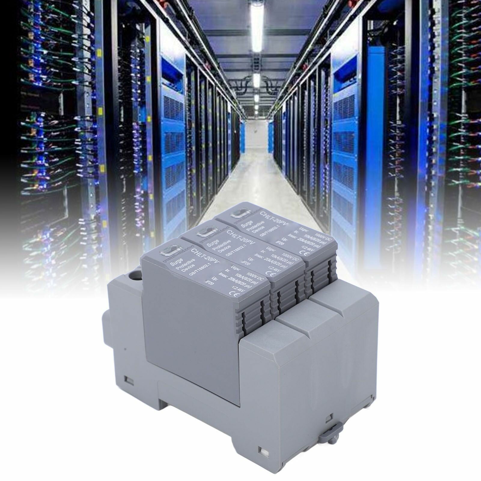 Устройство защиты от перенапряжения постоянного тока PV, огнестойкий корпус, IP20, 3P, устройство защиты от перенапряжения, 1000 В