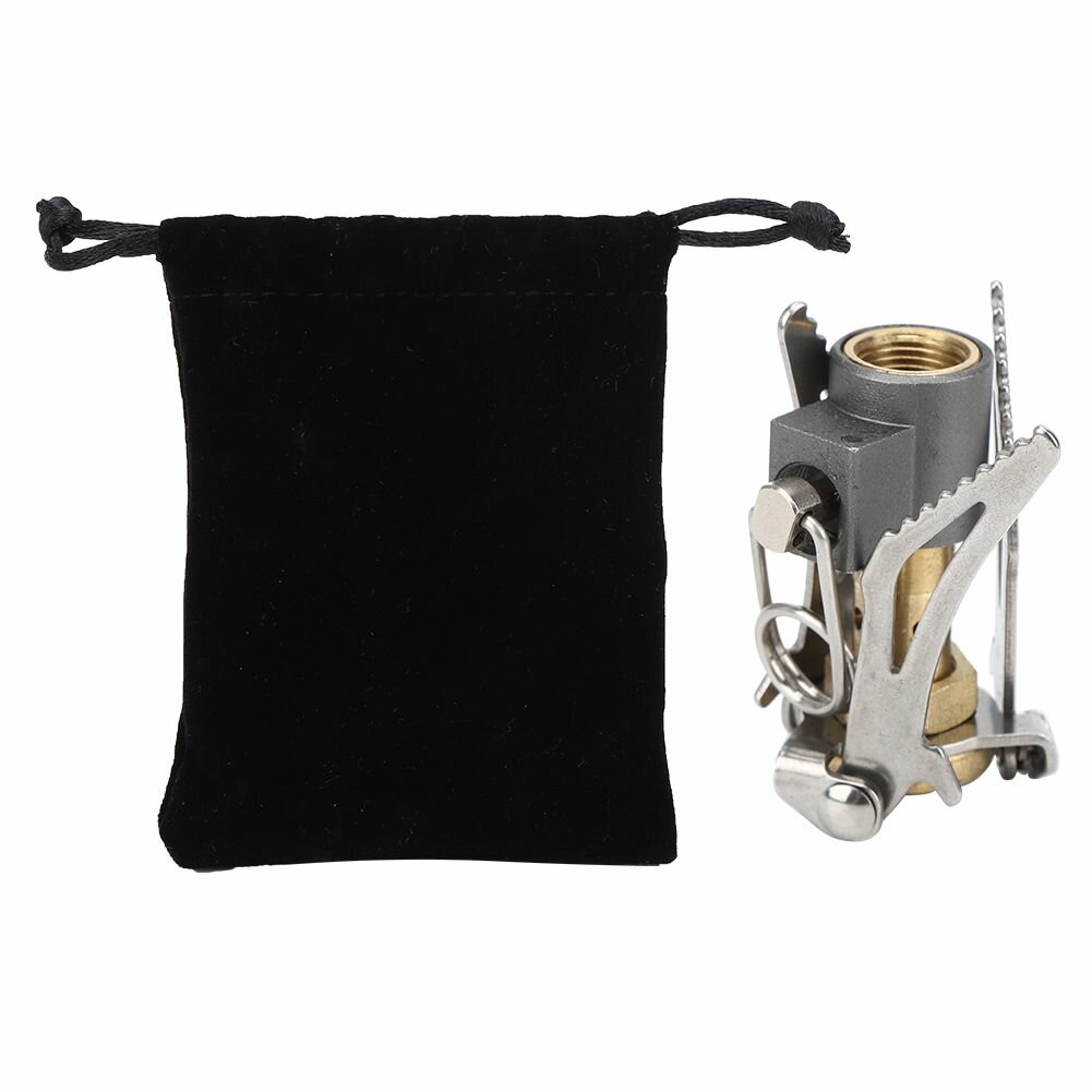 Сверхлегкая мини-горелка для кемпинга на открытом воздухе, портативная складная посуда для пеших прогулок, пикника, серебро