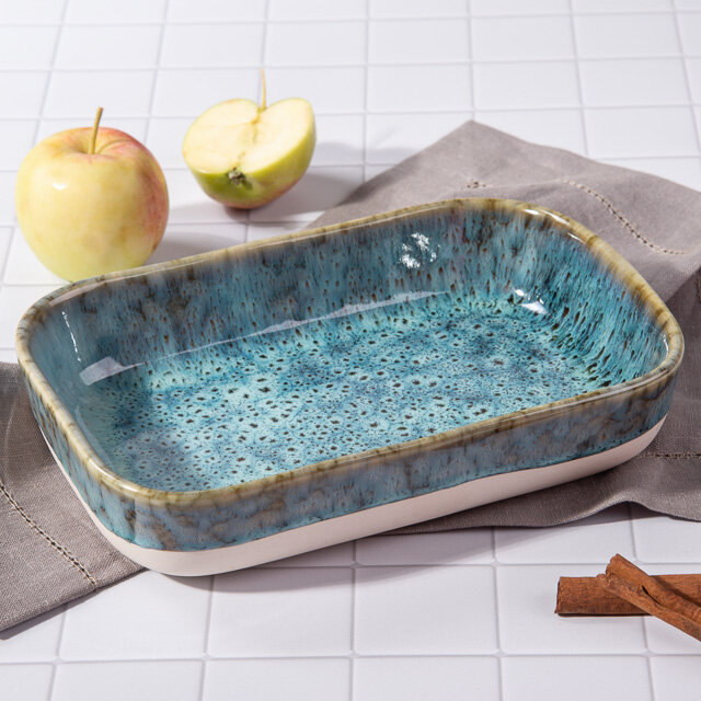 Керамическая формочка для запекания Астейн 22*15 см, 1.4 л, синяя, Koopman, Q51200150-1