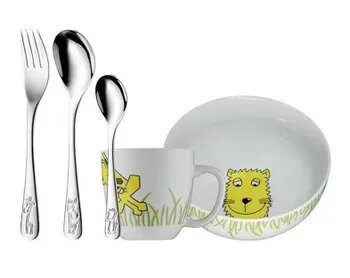Набор детской посуды WMF Safari. Тарелка, кружка и столовые приборы