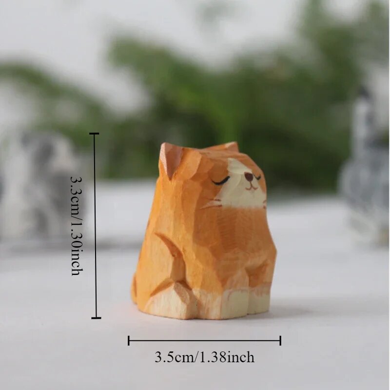 Деревянная фигурка кота оранж 3.3x3.5см