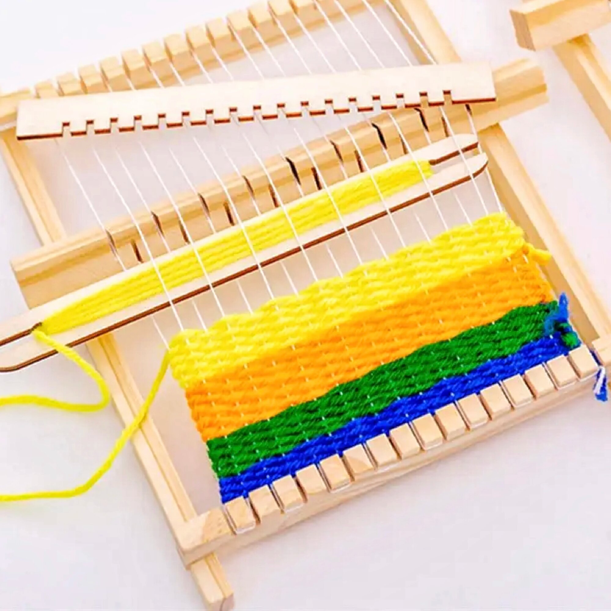Маленький деревянный ткацкий станок, набор DIY, традиционная деревянная ткацкий станок, вязальный станок ручной работы с аксессуарами для детей Childr