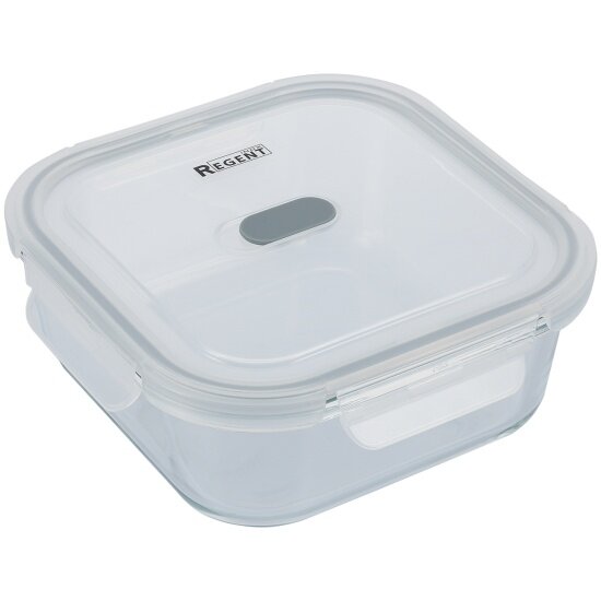 Контейнер Regent Inox Linea Desco 500 мл, квадратный, с крышкой, стекло (64-22500)
