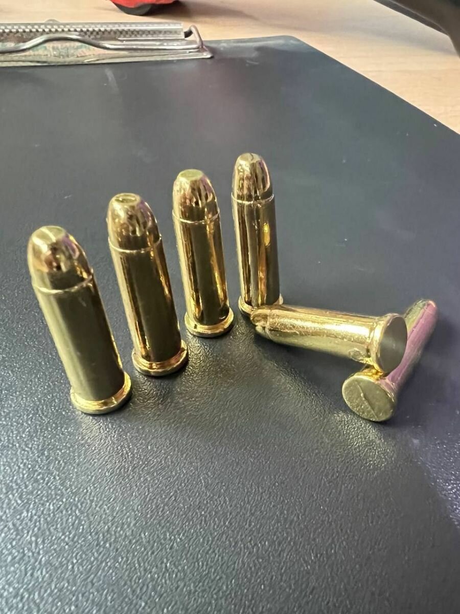 Патроны декоративные Denix DE-50, для револьверов, латунь, 45 калибр