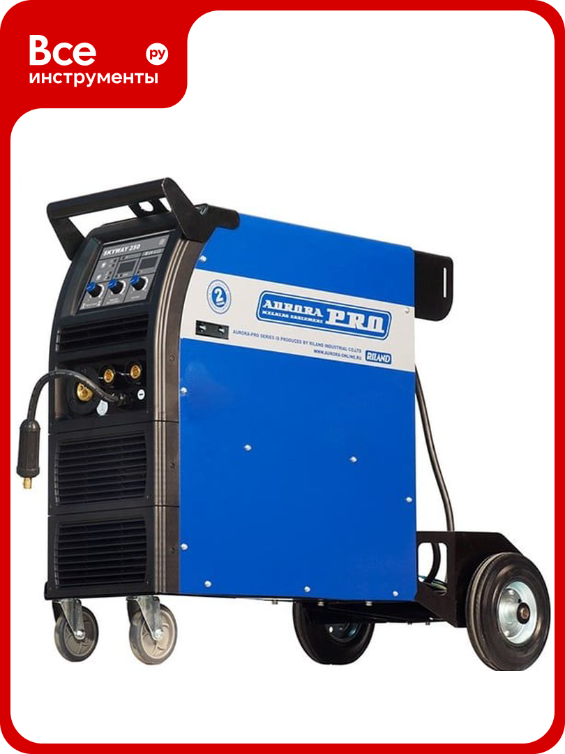 Сварочный инвертор Aurora SKYWAY 250 для подачи проволоки, инверторный MIG/MAG, воздушное охлаждение, разъем