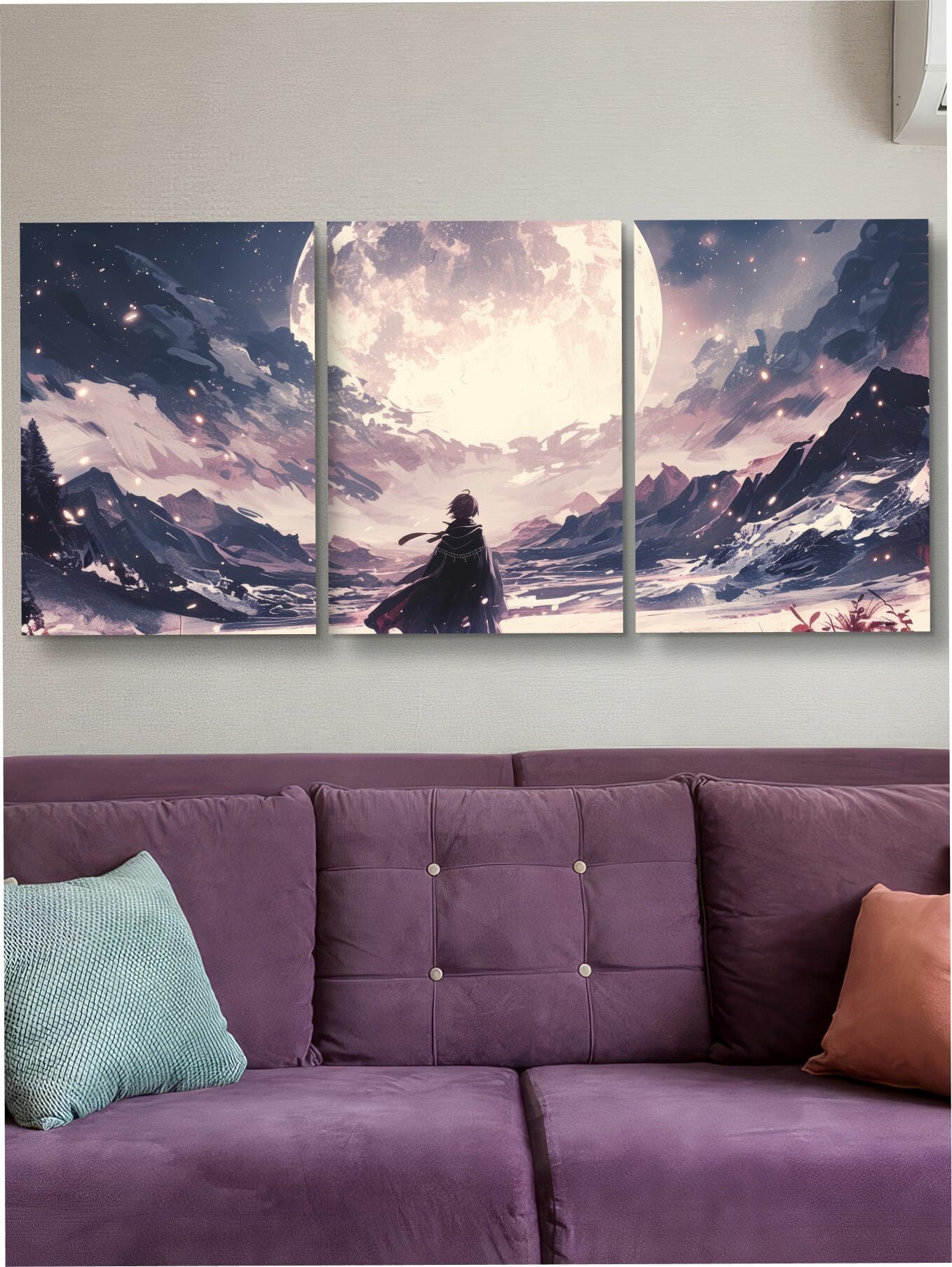 Картина Страж лунной долины модульная 50x70см 3шт.