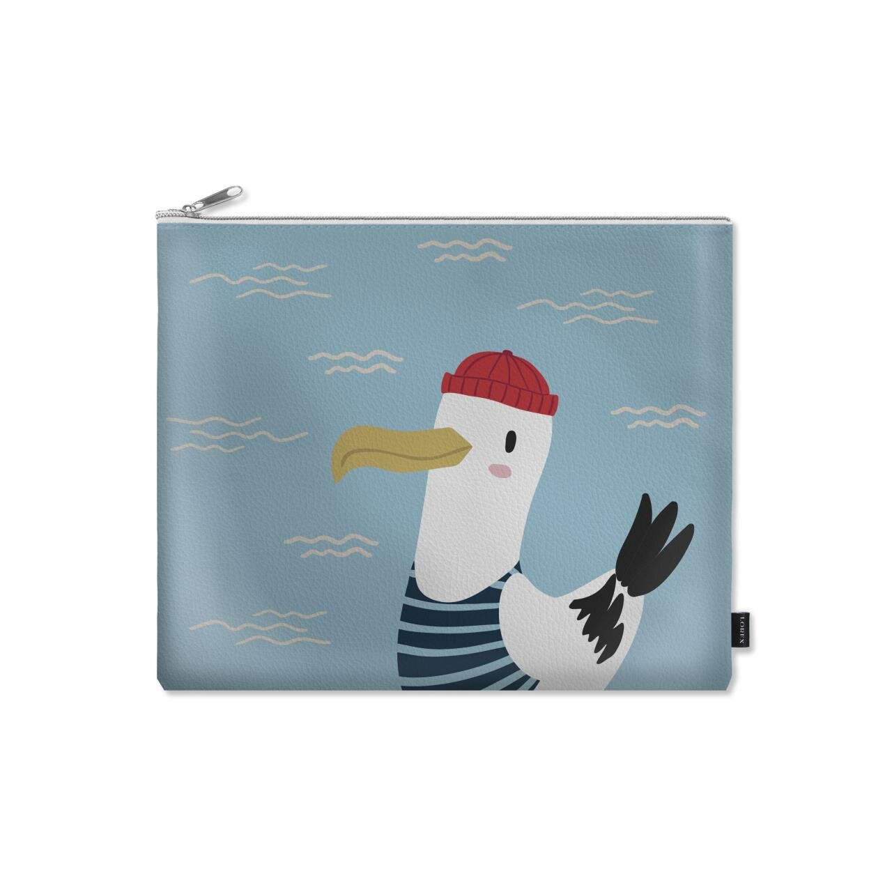 Папка 1 отделение А4 LOREX KIDS THATapos; S CROOK голубая, молния сверху, искусственная кожа, с ручко