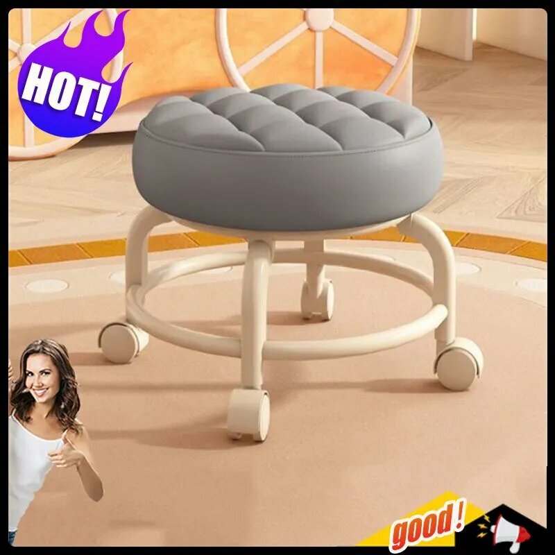 Кресло педикюрное, 360°, на колёсиках, серая искусственная кожа