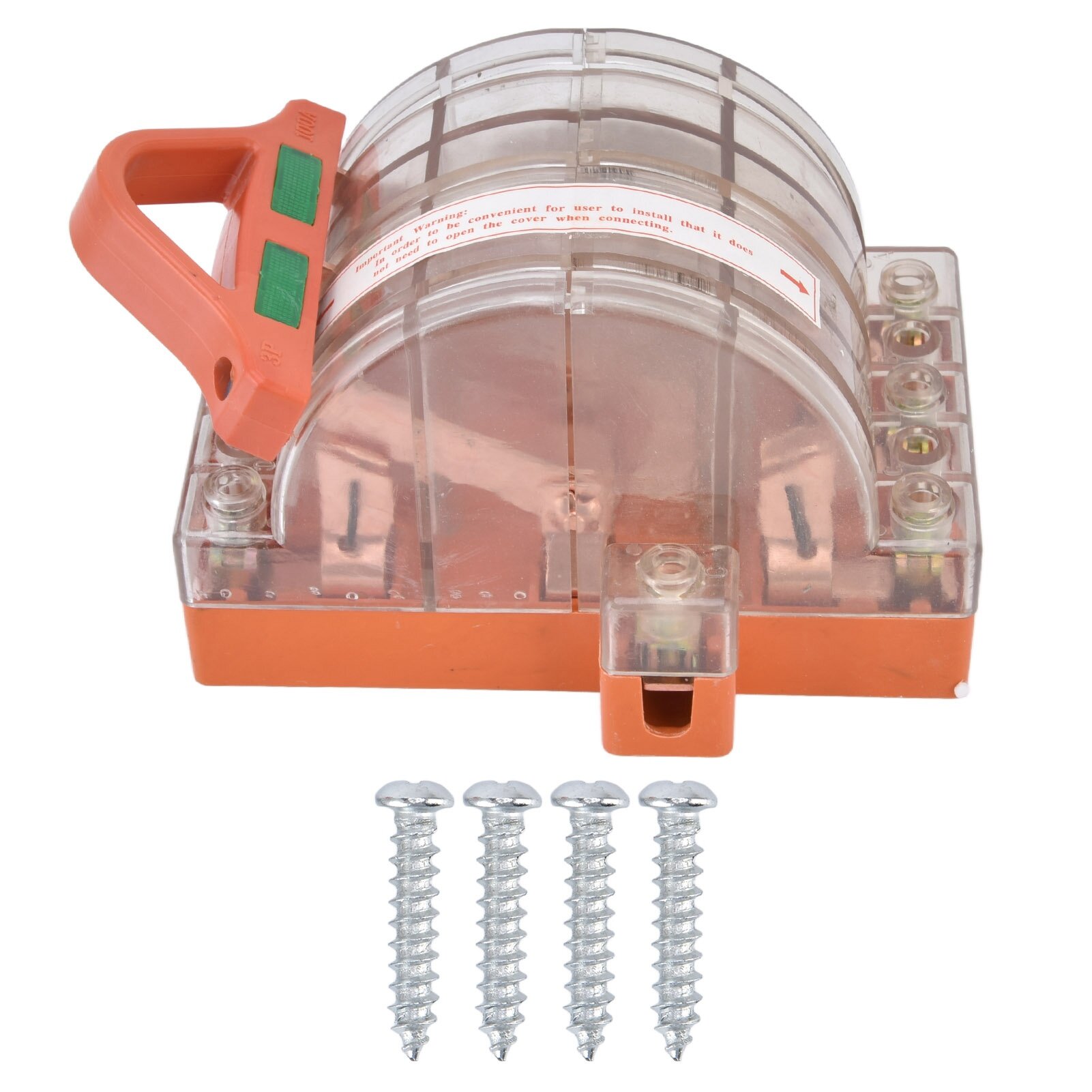 Трехполюсный ножевой выключатель переменного тока 380 В, прозрачный корпус, двухпозиционный автоматический выключатель из цельной меди, усиленная изоляция.