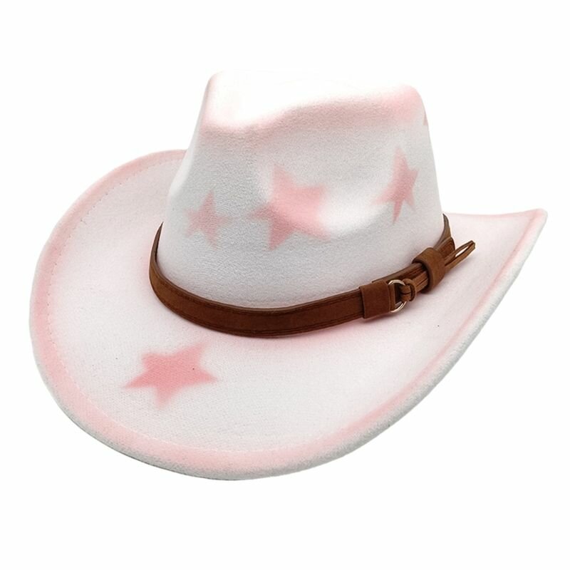 Шерстяная ковбойская шляпа в западном стиле-белый
