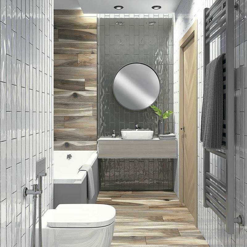 Керамическая плитка El Barco Acuarela 7,5х30 Глянцевая Серый