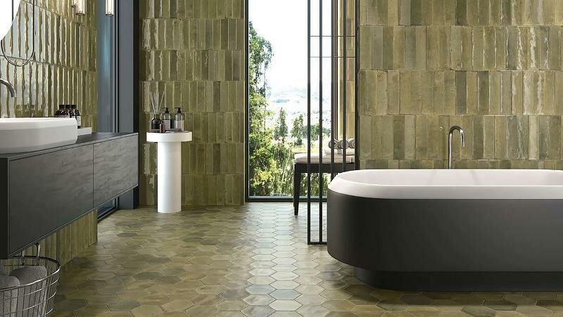 Керамическая плитка Ceramica Ribesalbes Hope 78901565 7,5х30 Глянцевая Зеленый
