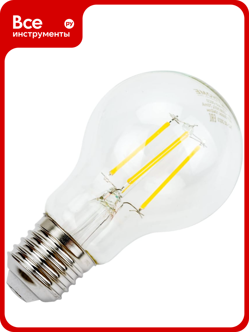 Лампа светодиодная IN HOME LED-A60-deco 20Вт 230В Е27 4000К 1890Лм прозрачная 4690612055923 для питания светодиодных систем