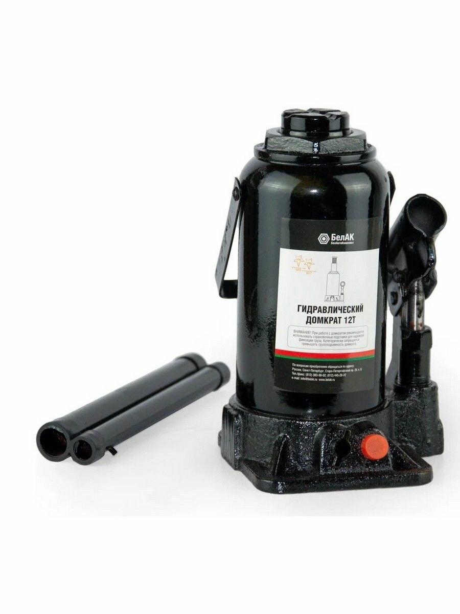 Домкрат бутылочный 12 тонн (TUV, 2 клапана) "БелАК" БАК00033